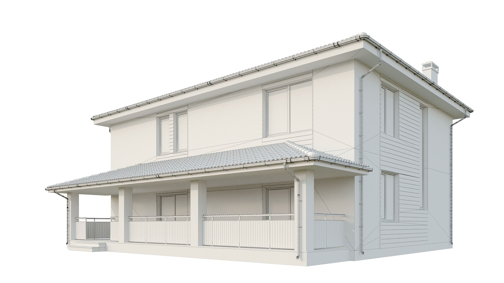 3D Modern Residential Building Light Model - TurboSquid 1851668