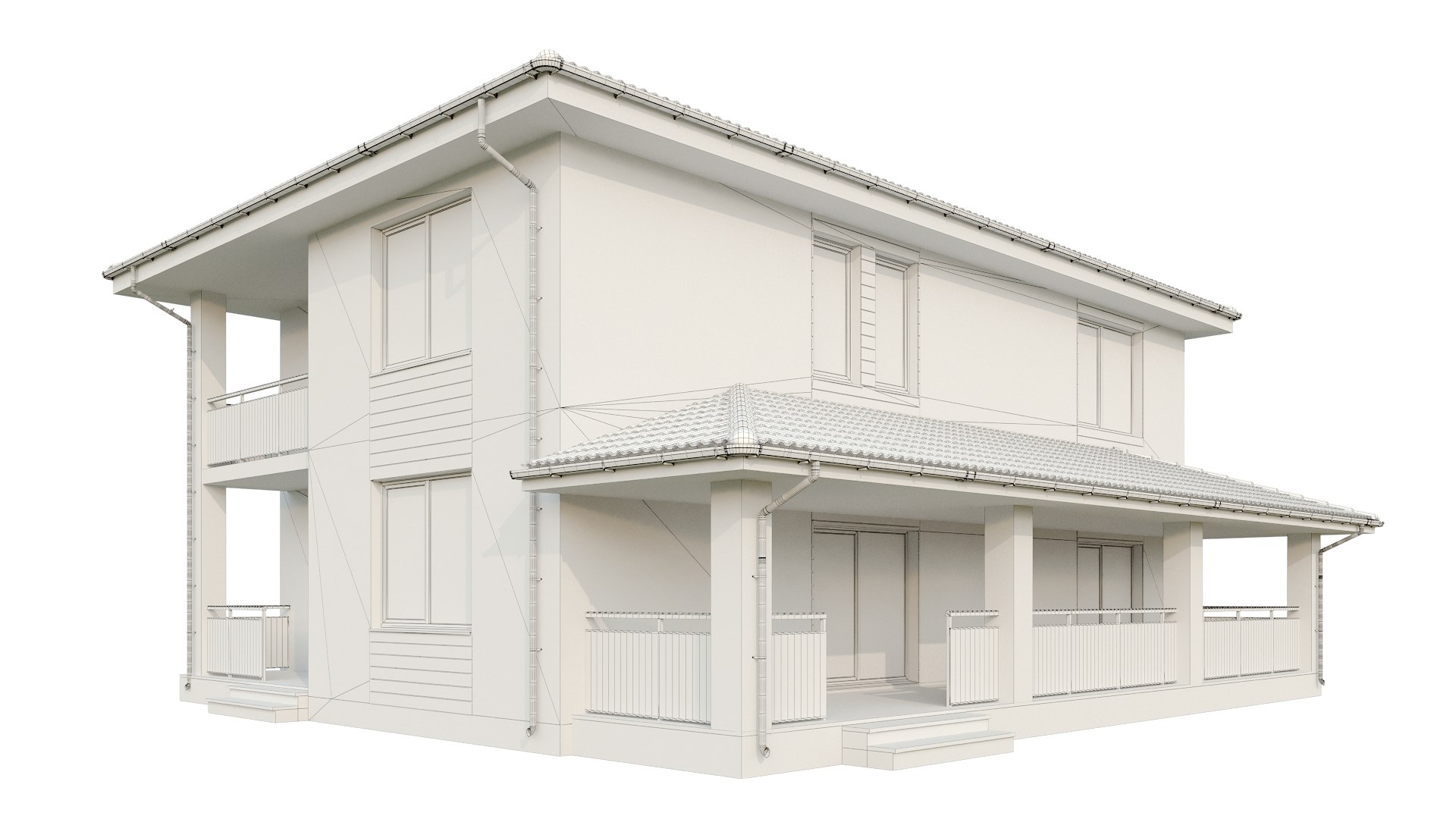 3D Modern Residential Building Light Model - TurboSquid 1851668