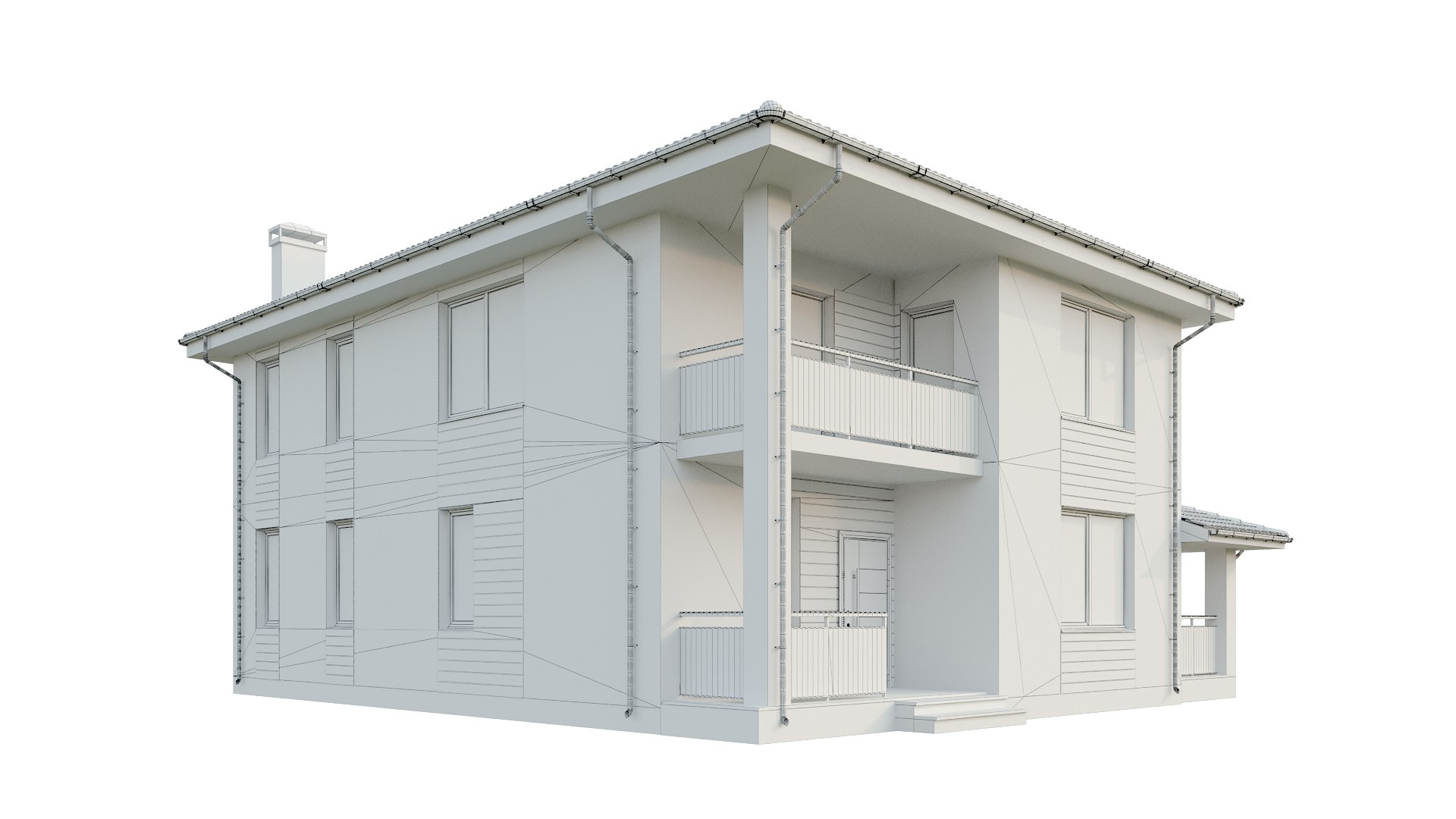 3D Modern Residential Building Light Model - TurboSquid 1851668