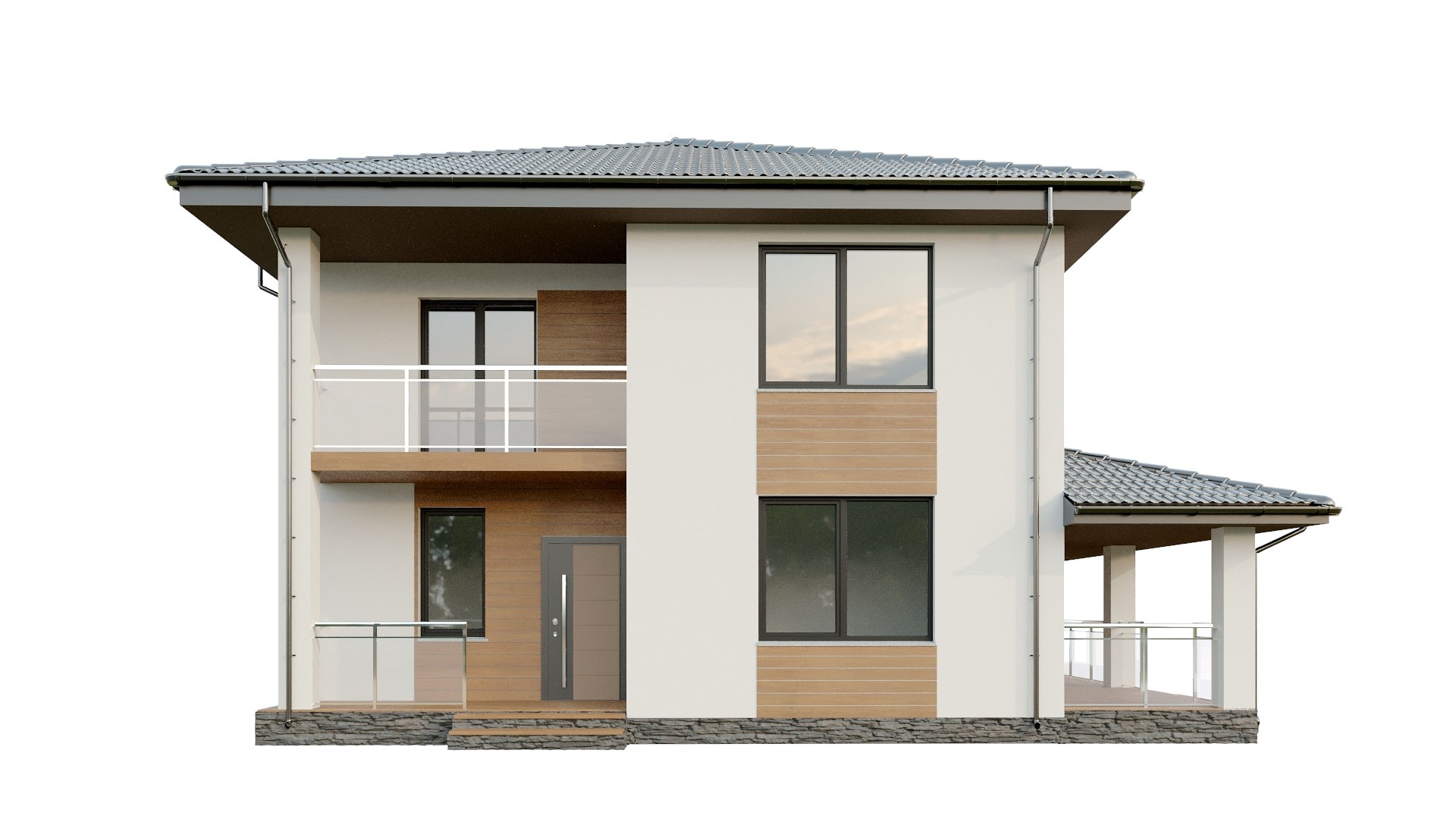 3D Modern Residential Building Light Model - TurboSquid 1851668