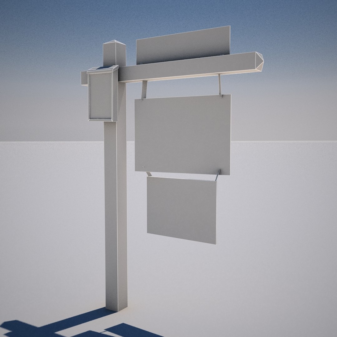 3d Model Of Real Estate Yard Sign