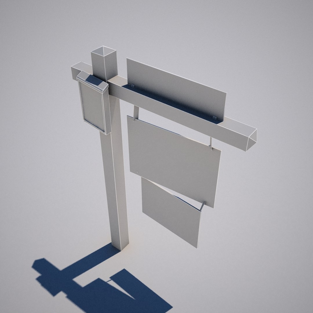3d Model Of Real Estate Yard Sign