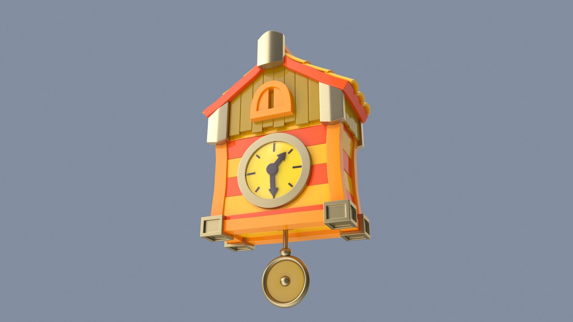 Cartoon Clock Yellow Cartoon Style 3D Model - TurboSquid 2089183