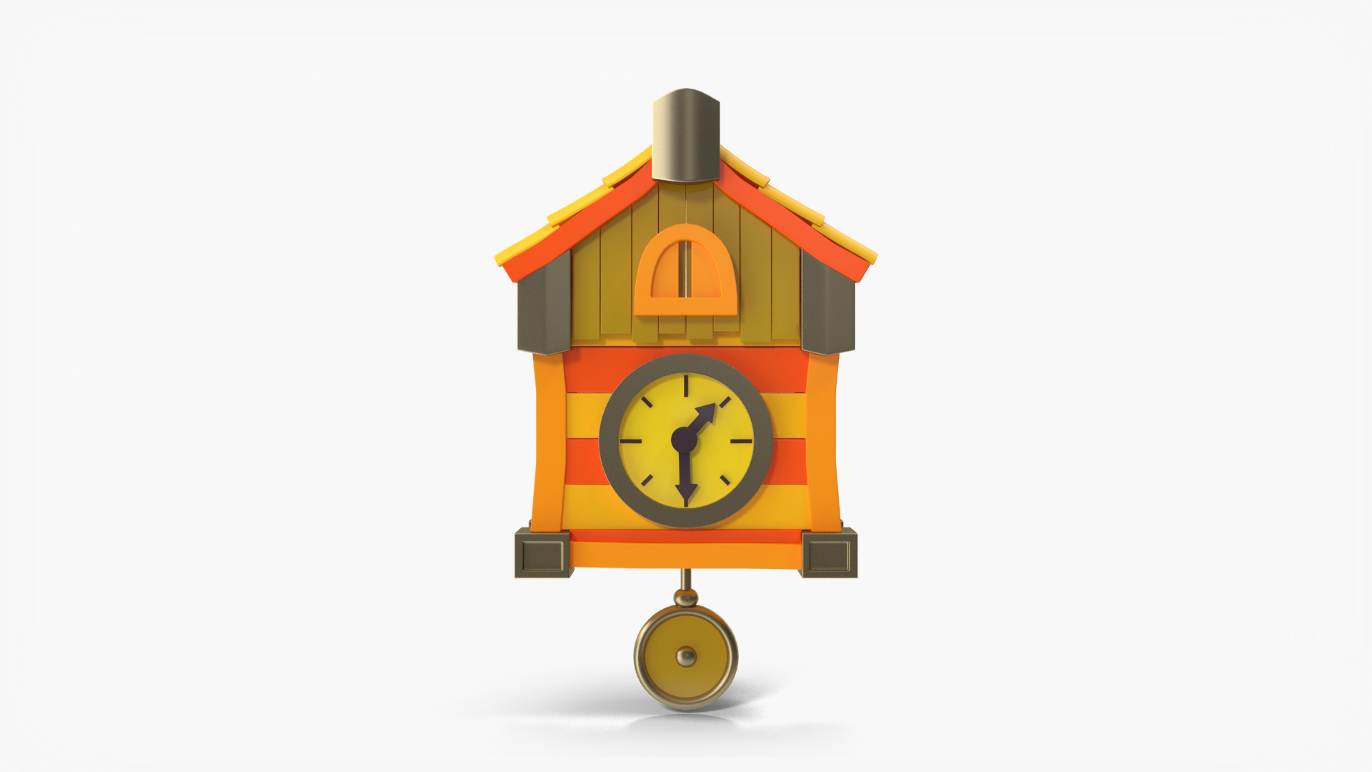 Cartoon Clock Yellow Cartoon Style 3D Model - TurboSquid 2089183