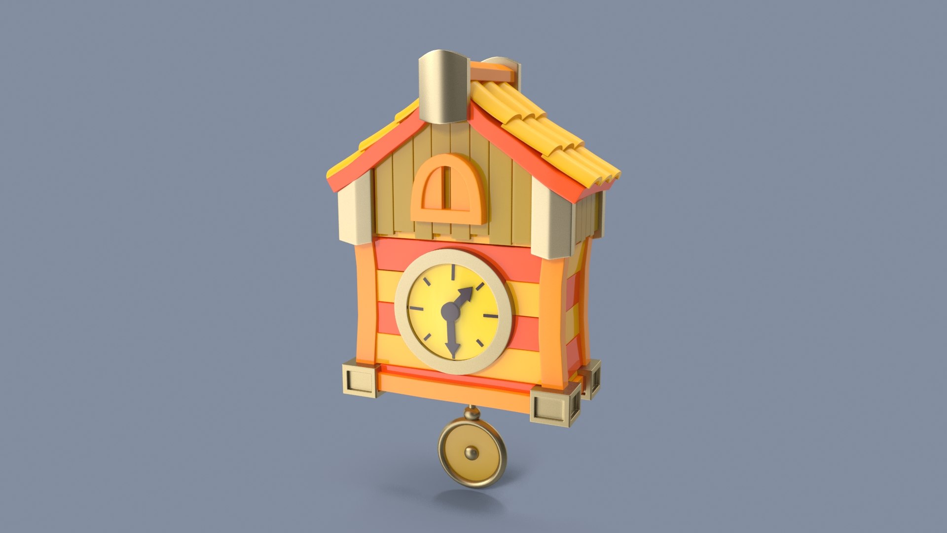 Cartoon Clock Yellow Cartoon Style 3D Model - TurboSquid 2089183