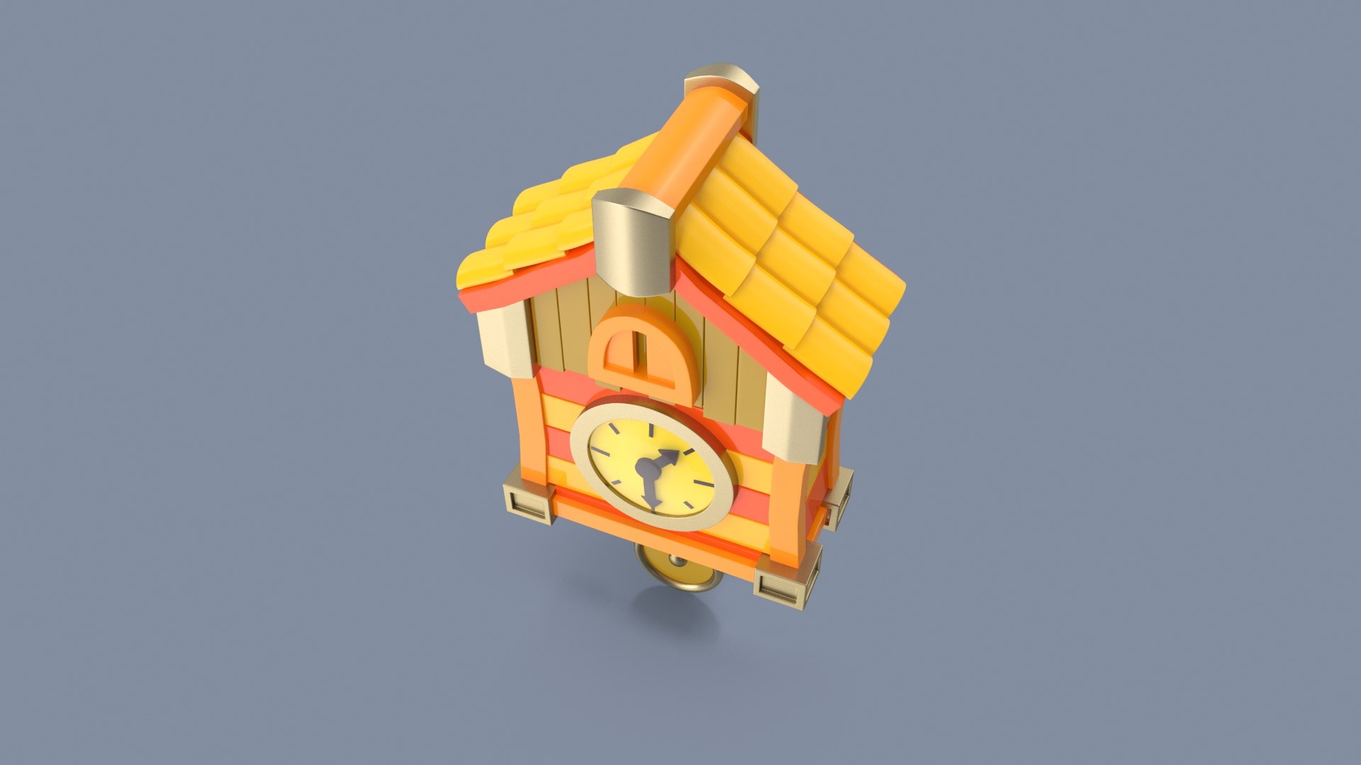 Cartoon Clock Yellow Cartoon Style 3D Model - TurboSquid 2089183
