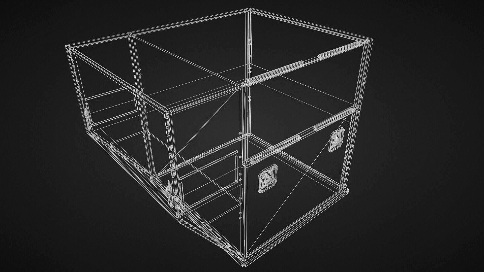 3d Model Airline Containers Trolley Load