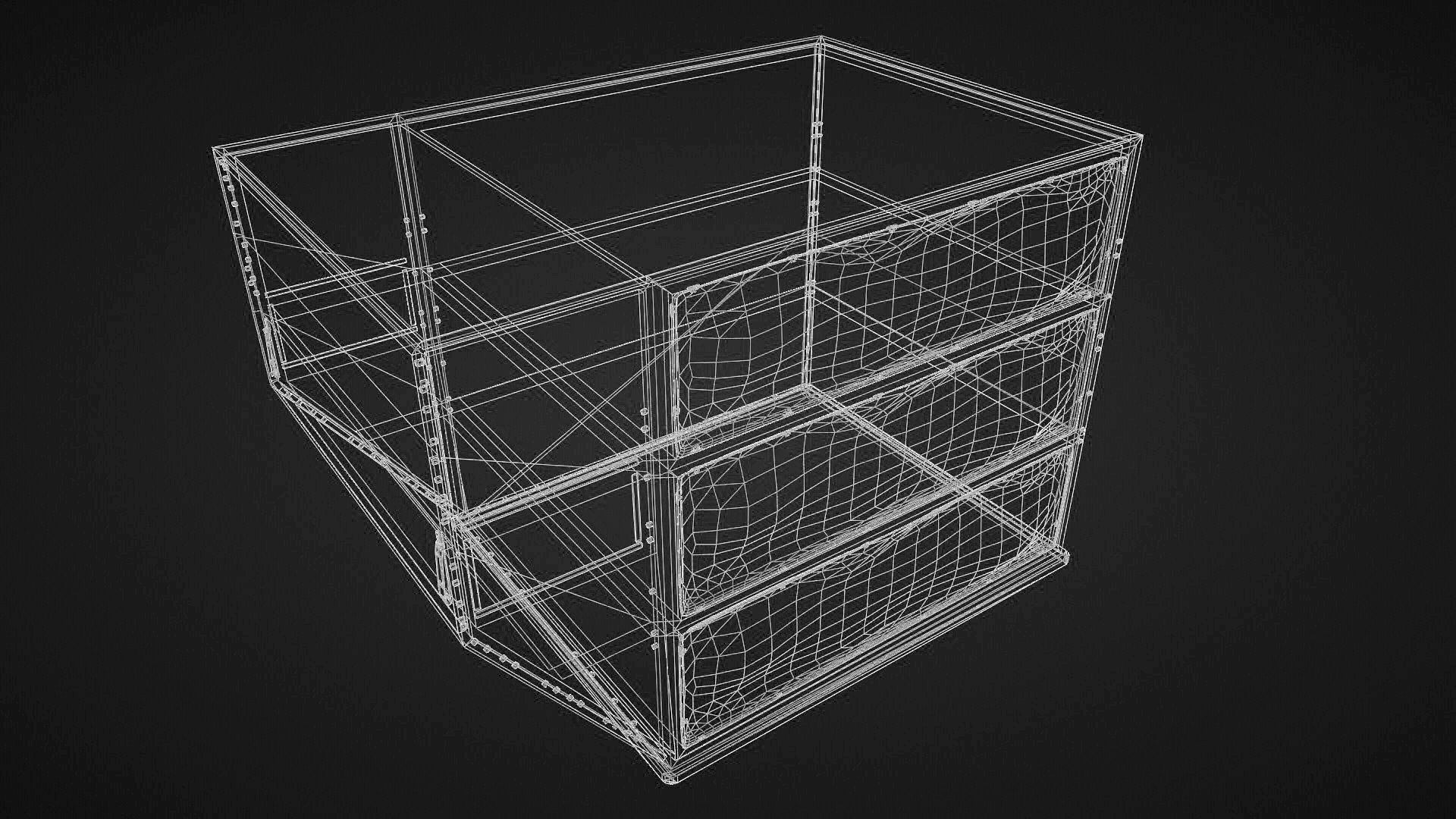 3d Model Airline Containers Trolley Load