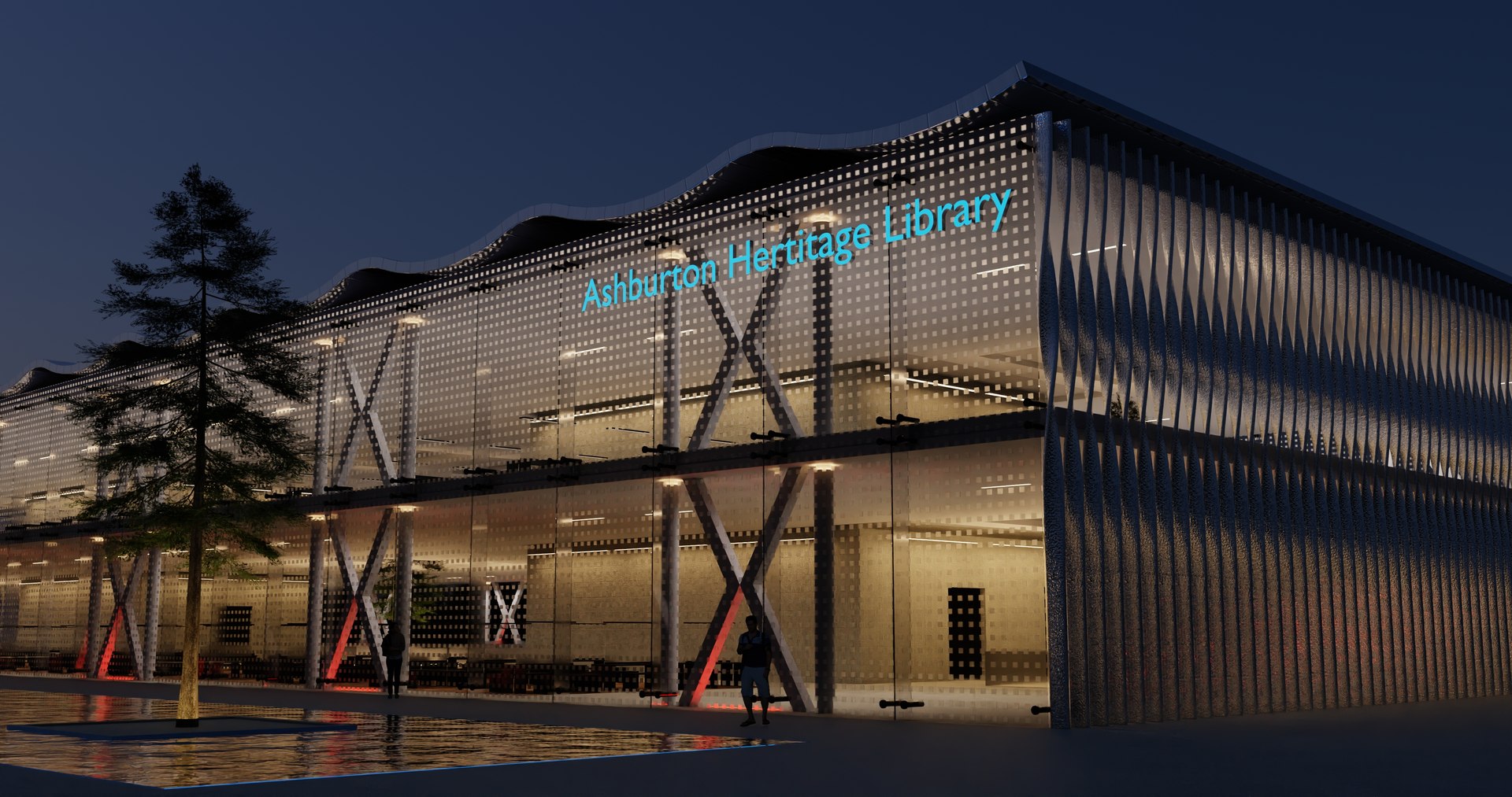 3D Contemporary Library model - TurboSquid 2182554