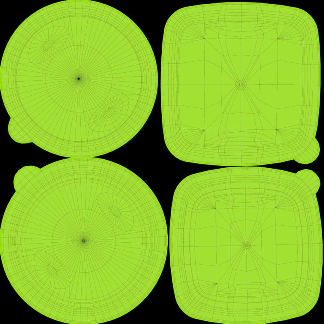 Green Tupperware with Leaf Pattern 3D model - TurboSquid 1965227
