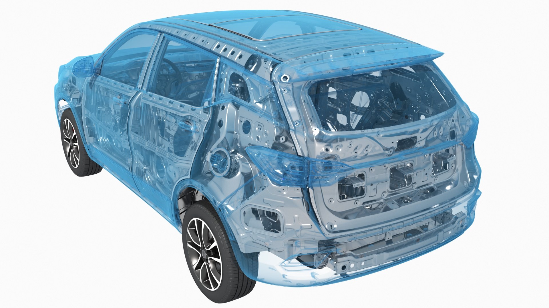 Hybrid Electric SUV Frame Chassis X-Ray 3D Model - TurboSquid 2234461