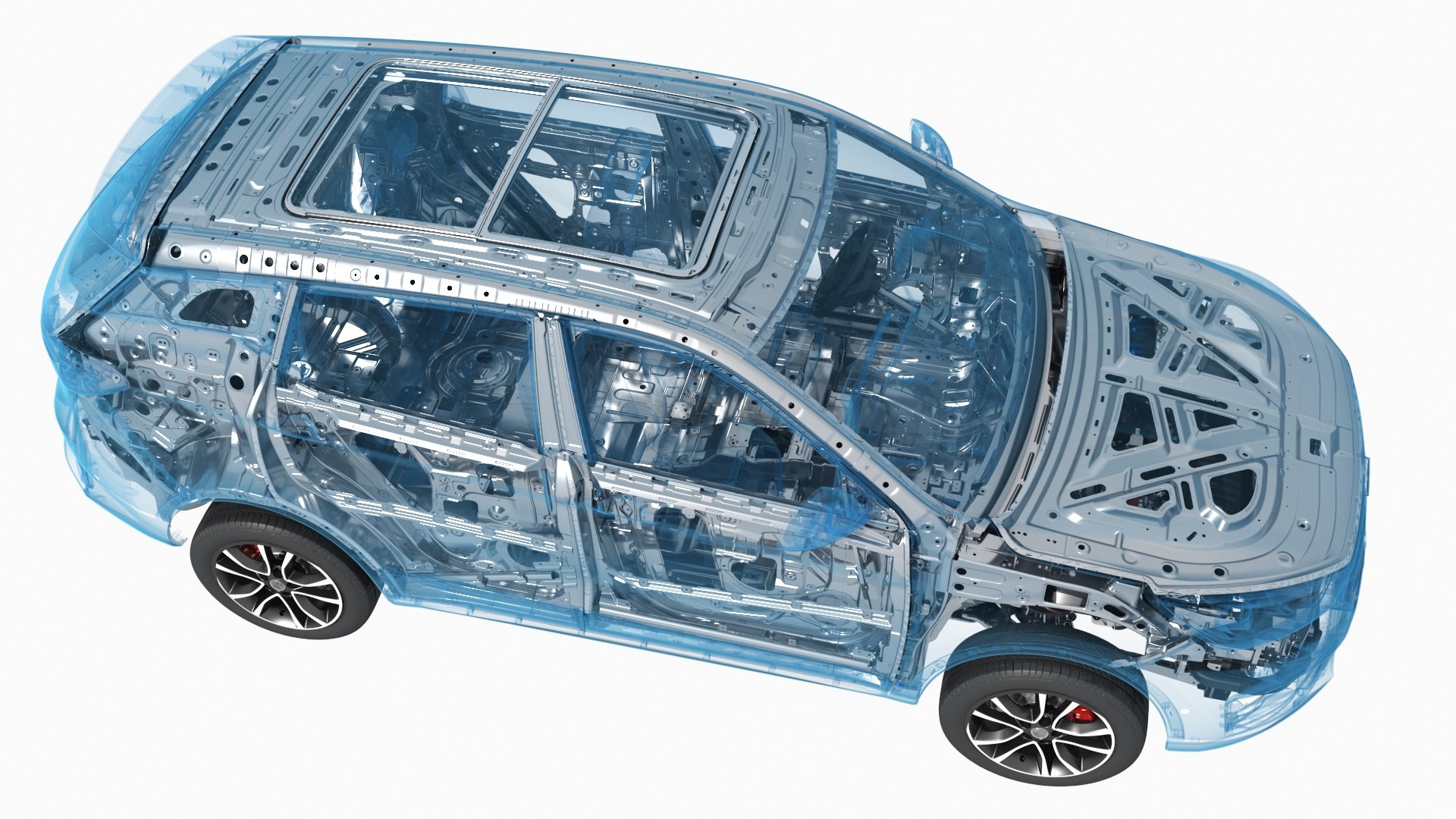 Hybrid Electric SUV Frame Chassis X-Ray 3D Model - TurboSquid 2234461