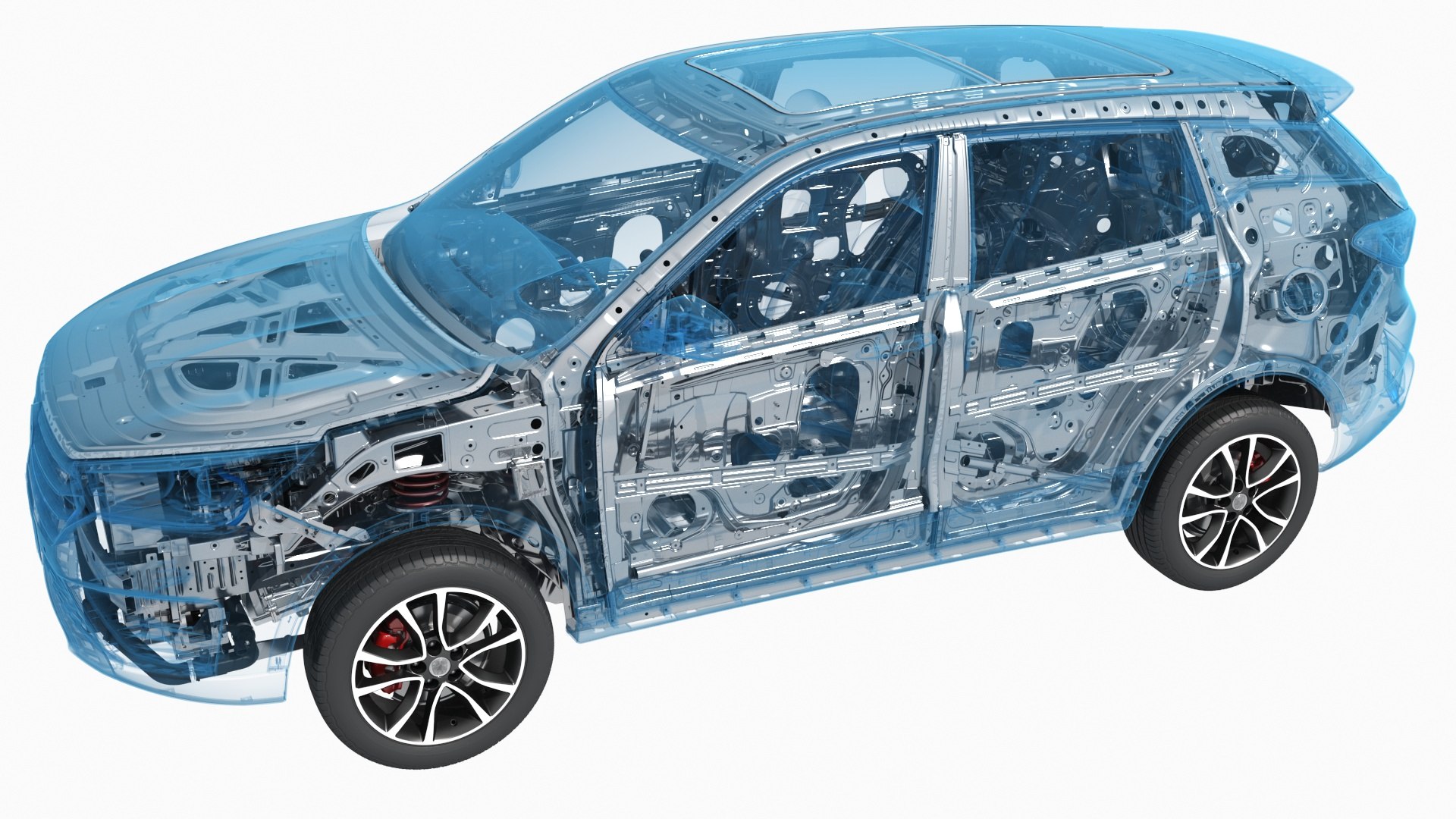 Hybrid Electric SUV Frame Chassis X-Ray 3D Model - TurboSquid 2234461