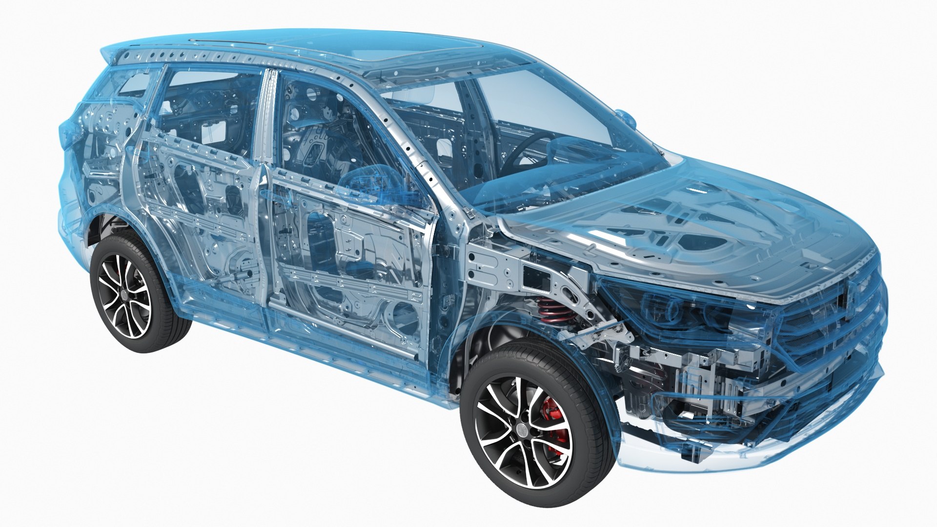 Hybrid Electric SUV Frame Chassis X-Ray 3D Model - TurboSquid 2234461
