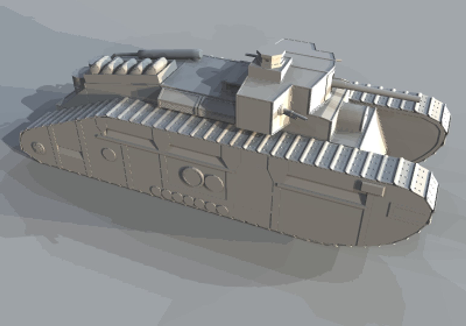3d Model Medium Mark B Tank