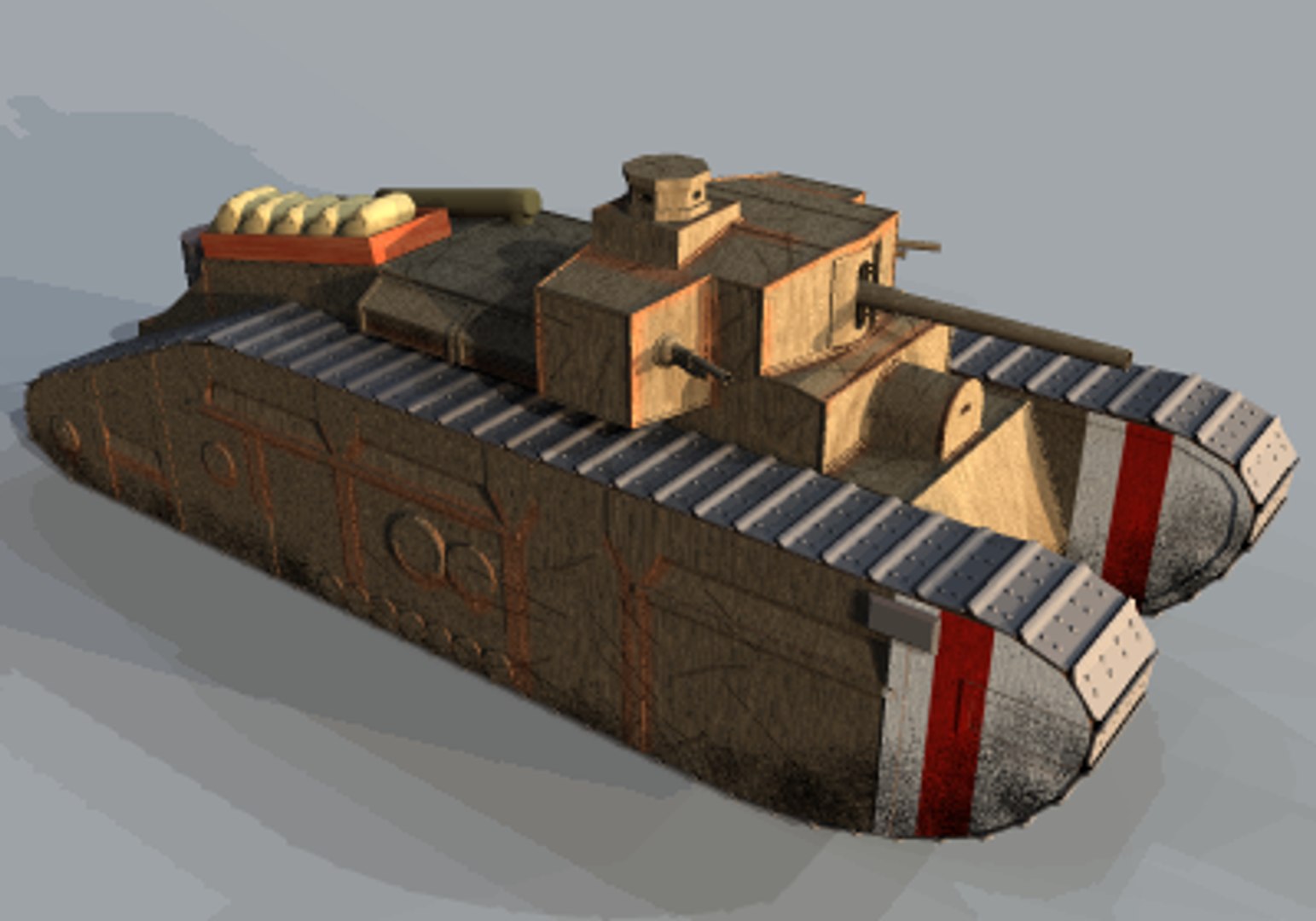 3d Model Medium Mark B Tank
