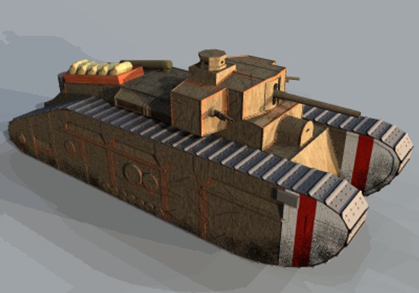 3d model medium mark b tank