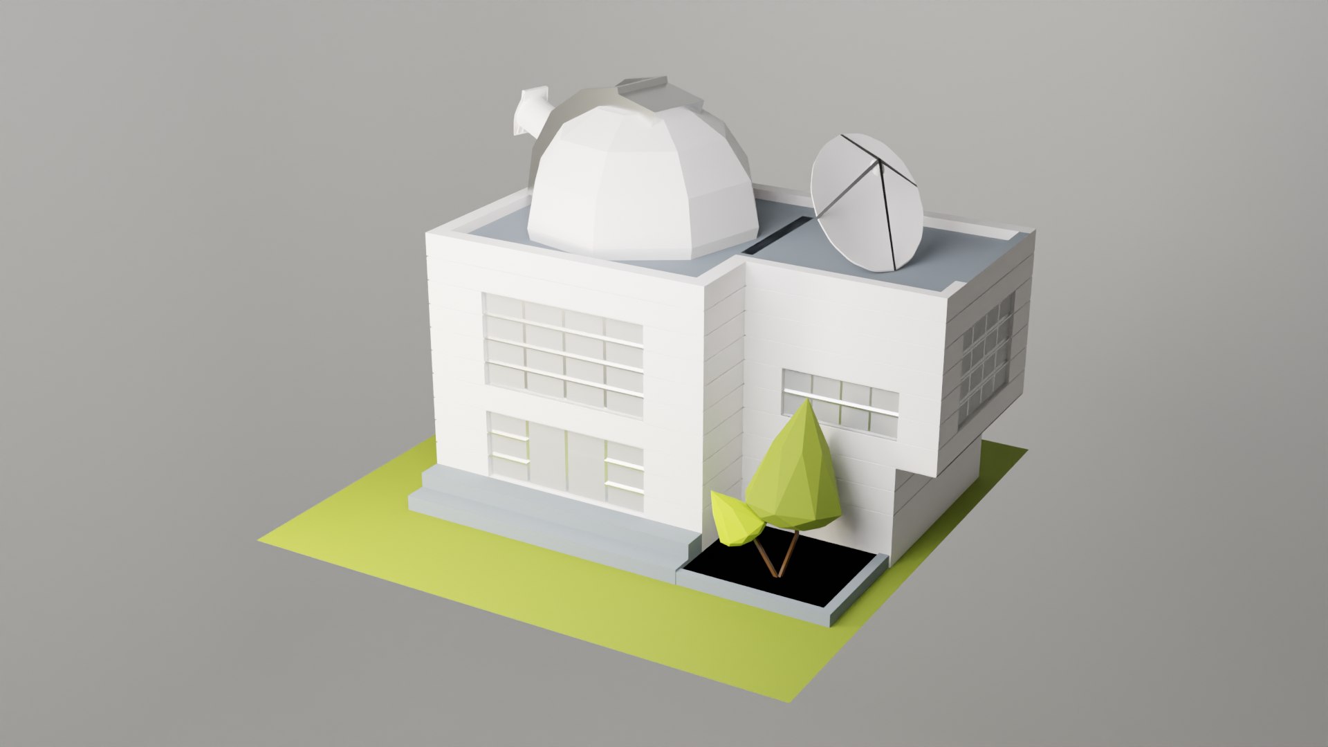 Institute Offce Building 3D Model - TurboSquid 1902258