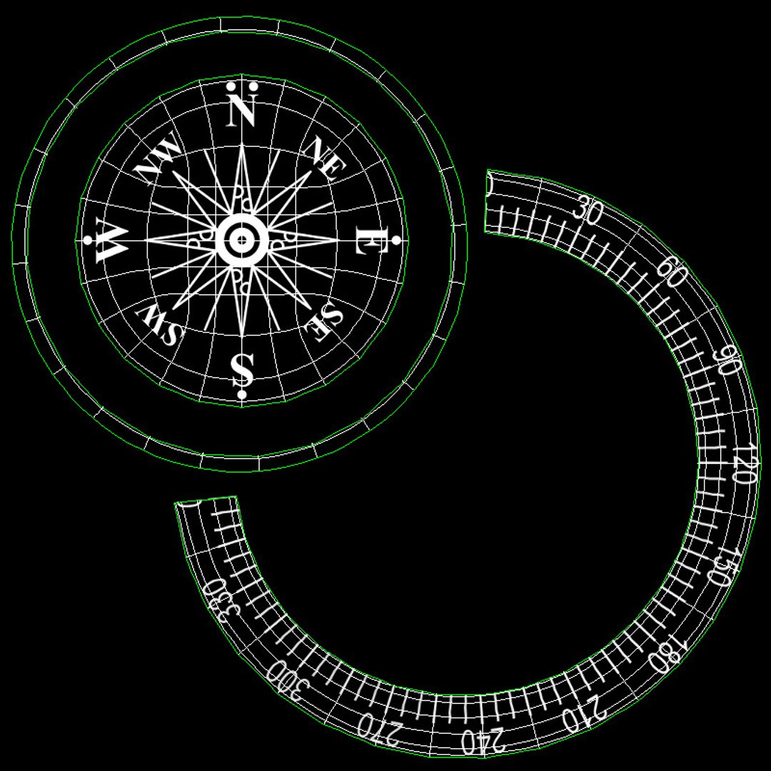 3d Compass 02 Model
