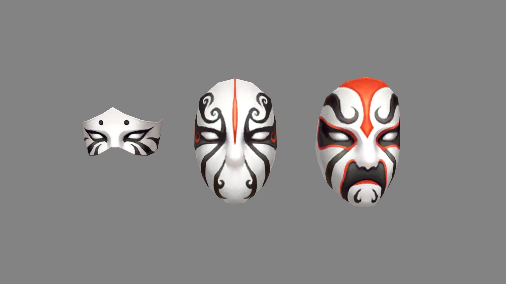 3D Three Masks - Peking Opera Low-poly 3D Model - TurboSquid 1963966