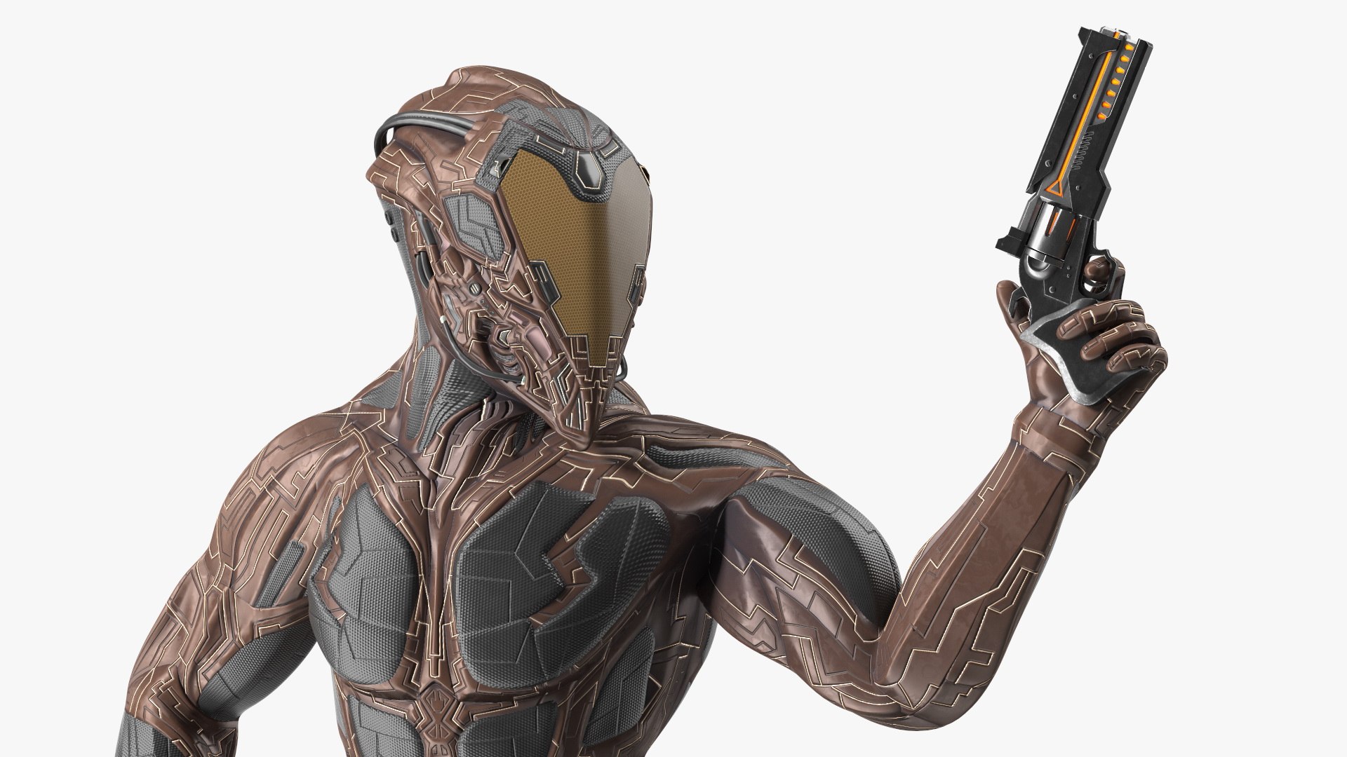 Futuristic Armored Warrior With Gun 3D - TurboSquid 2237758