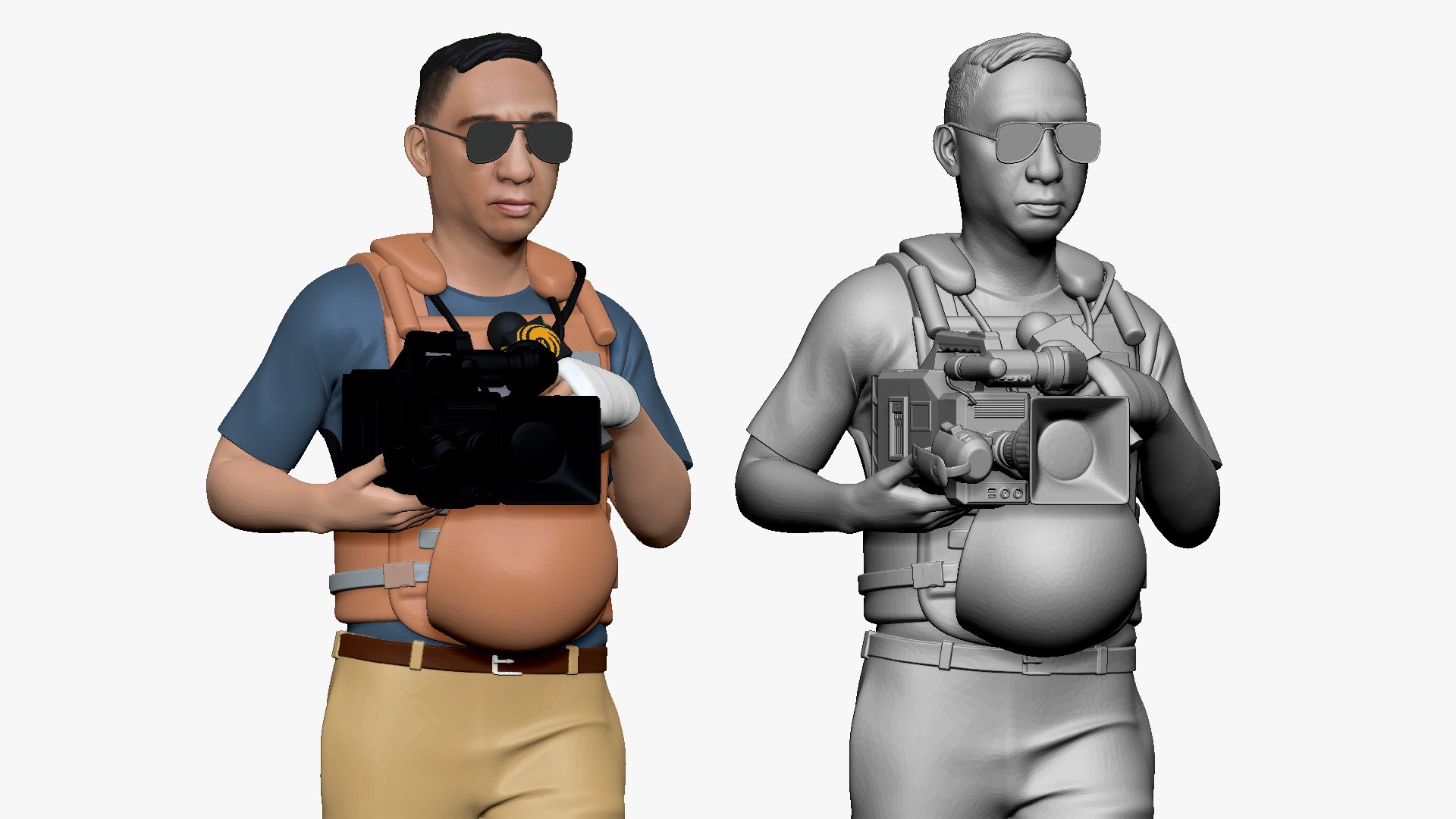 001123 Cameraman In Armor 3D Model - TurboSquid 1720058