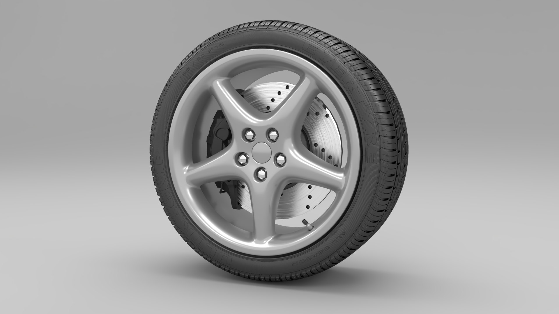 Car Wheel 1 3D Model - TurboSquid 2336659
