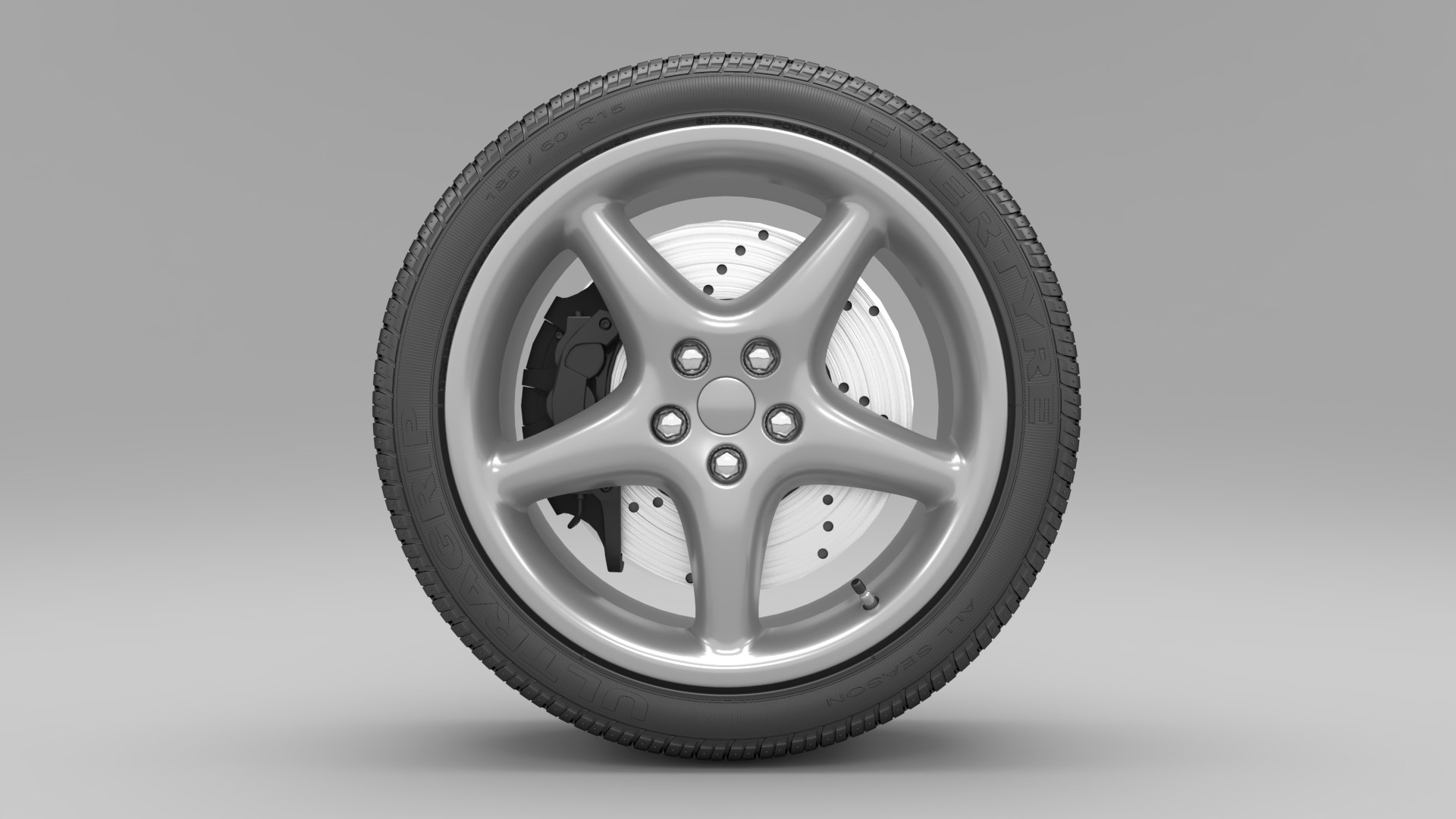 Car Wheel 1 3D Model - TurboSquid 2336659