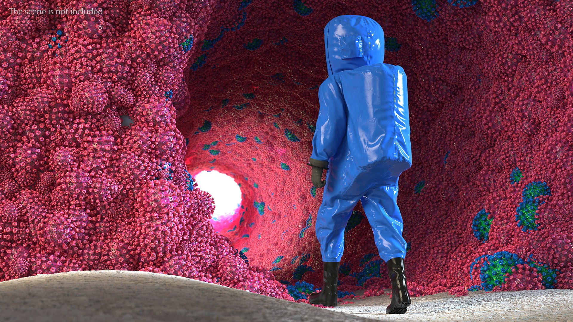 Fully Encapsulating Chemical Protection Suit Walking Pose 3D Model ...