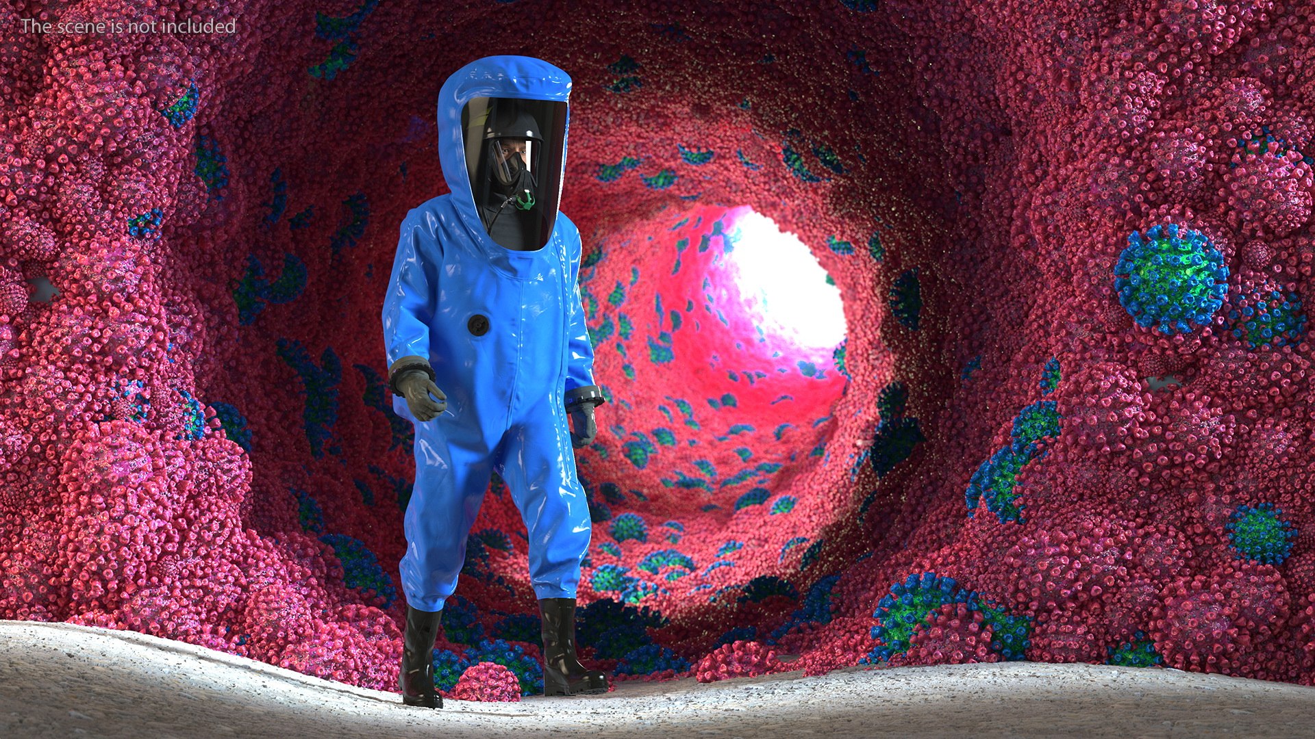 Fully Encapsulating Chemical Protection Suit Walking Pose 3D Model ...
