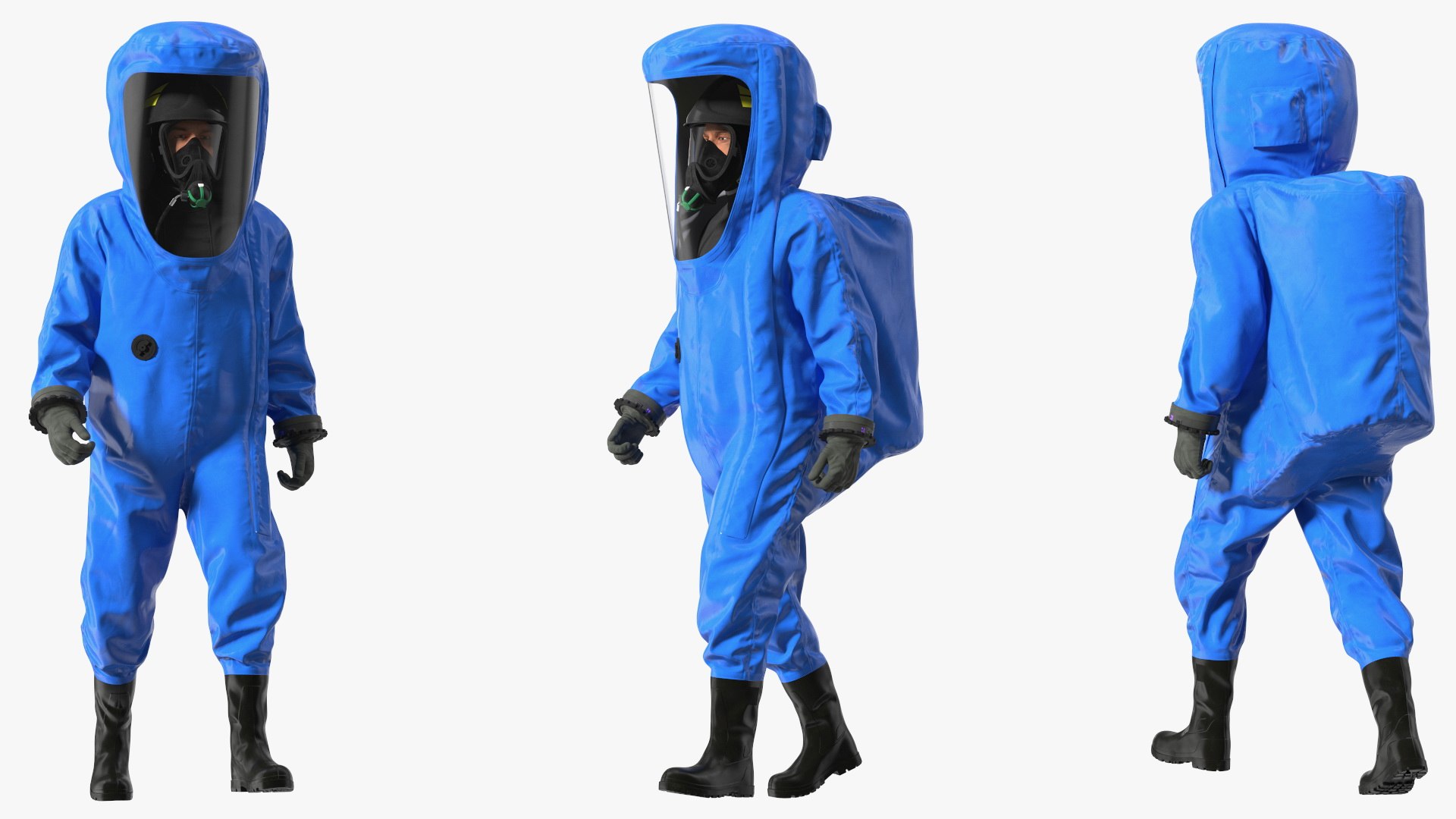 Fully Encapsulating Chemical Protection Suit Walking Pose 3D Model ...
