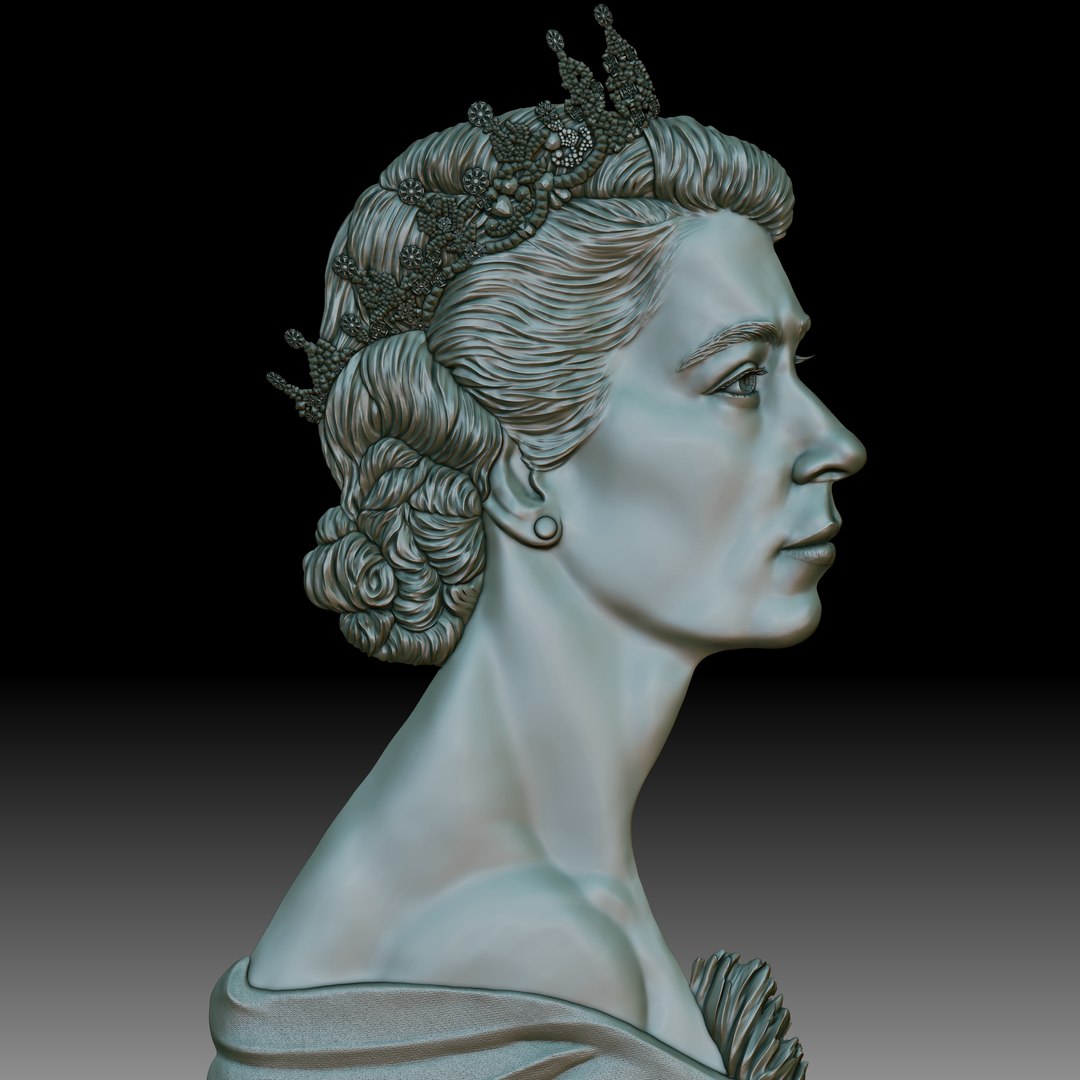 Young Queen Elizabeth II Coin Portrait 3D Model - TurboSquid 2379930