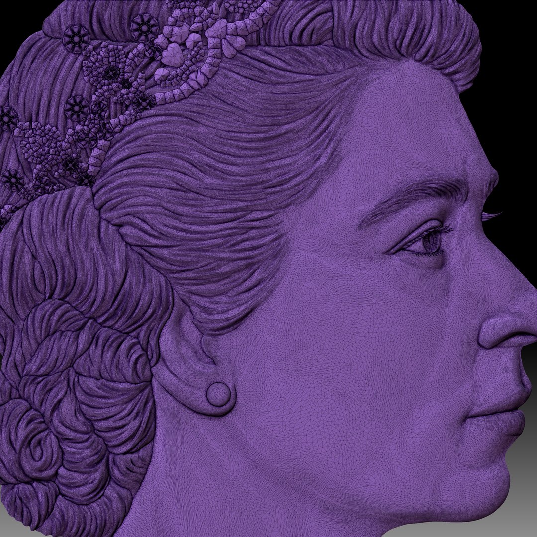 Young Queen Elizabeth II Coin Portrait 3D Model - TurboSquid 2379930
