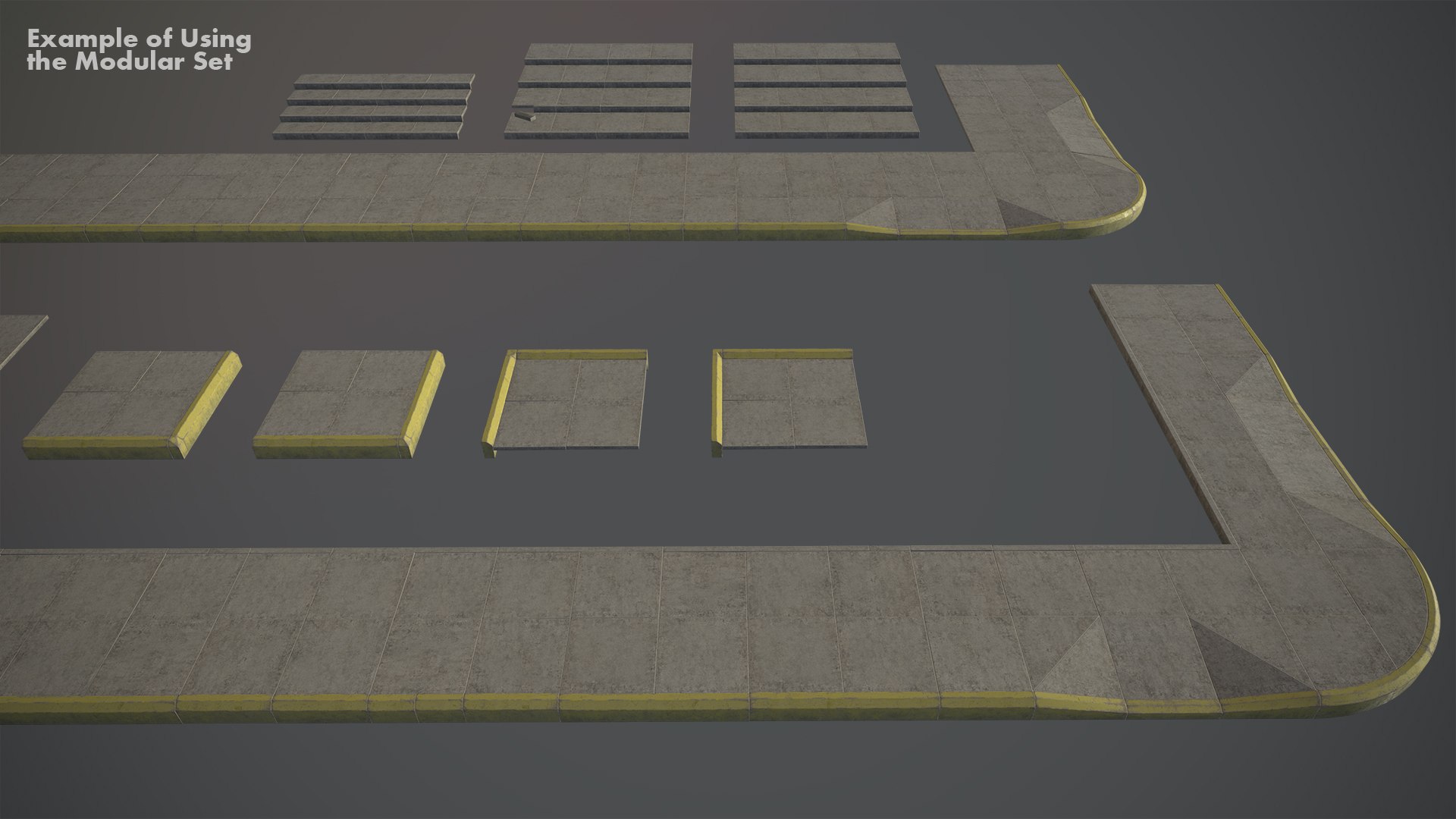 Modular set sidewalk - 3D - TurboSquid 1372327