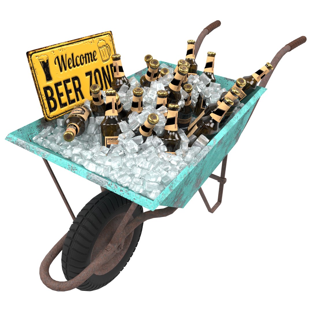 Wheelbarrow Wheel Beer 3D - TurboSquid 1656110