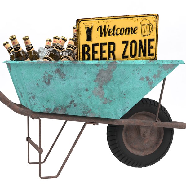 Wheelbarrow wheel beer 3D - TurboSquid 1656110