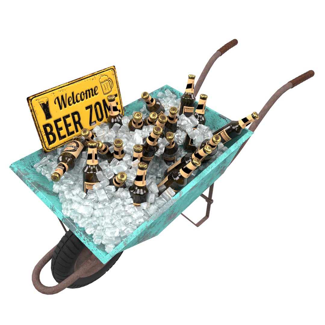 Wheelbarrow Wheel Beer 3D - TurboSquid 1656110