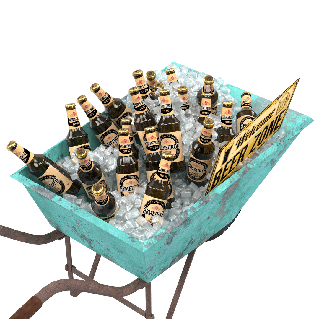 Wheelbarrow wheel beer 3D - TurboSquid 1656110