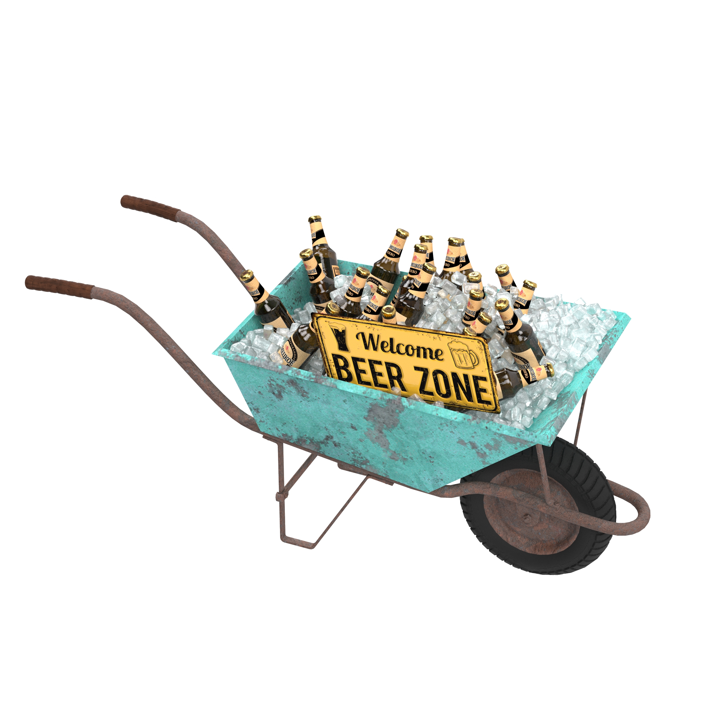 Wheelbarrow wheel beer 3D - TurboSquid 1656110