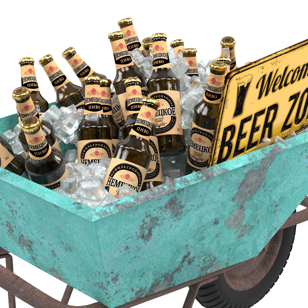 Wheelbarrow wheel beer 3D - TurboSquid 1656110