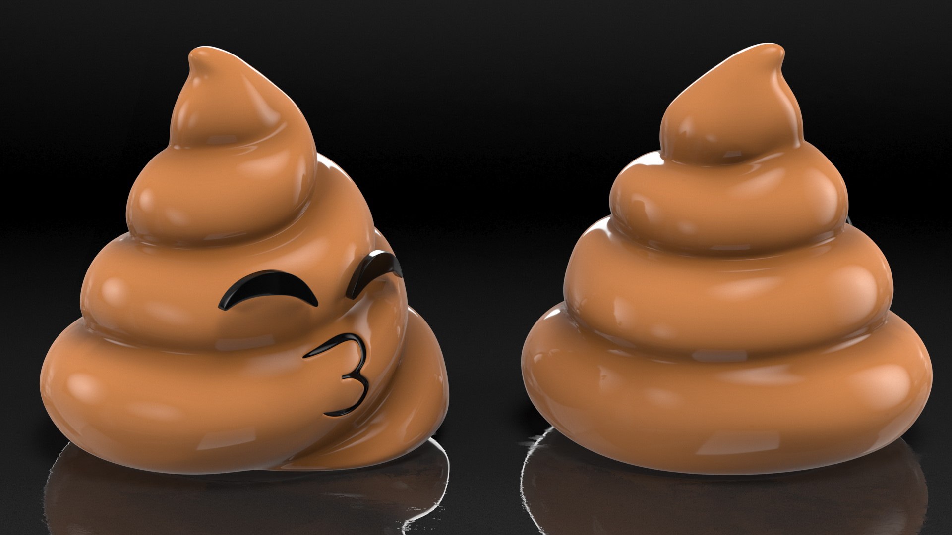 Kissing Face Smiling Poop Emoji Smile 3D Model - TurboSquid 1801235