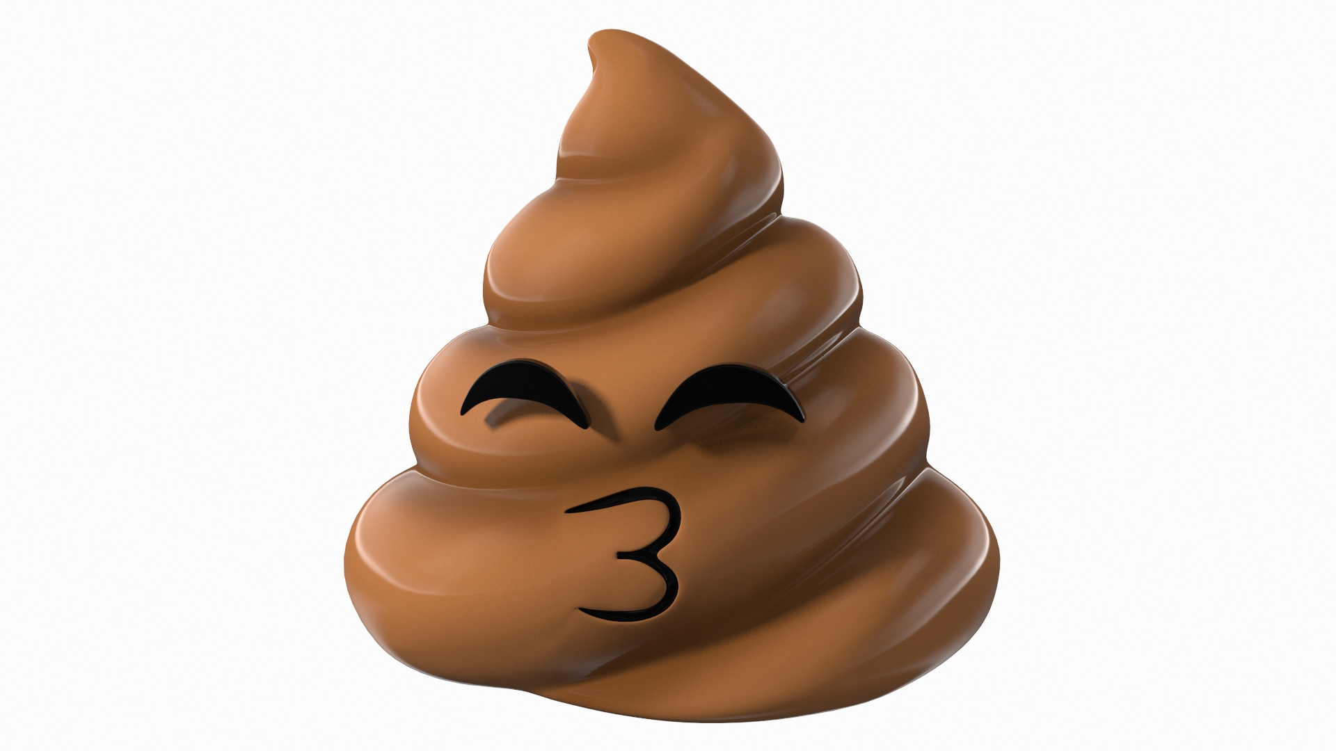 Kissing Face Smiling Poop Emoji Smile 3D Model - TurboSquid 1801235