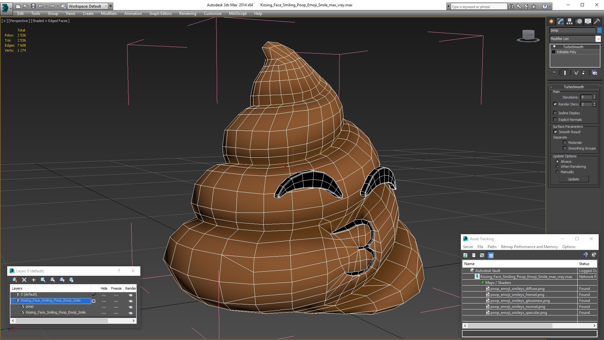 Kissing Face Smiling Poop Emoji Smile 3D Model - TurboSquid 1801235