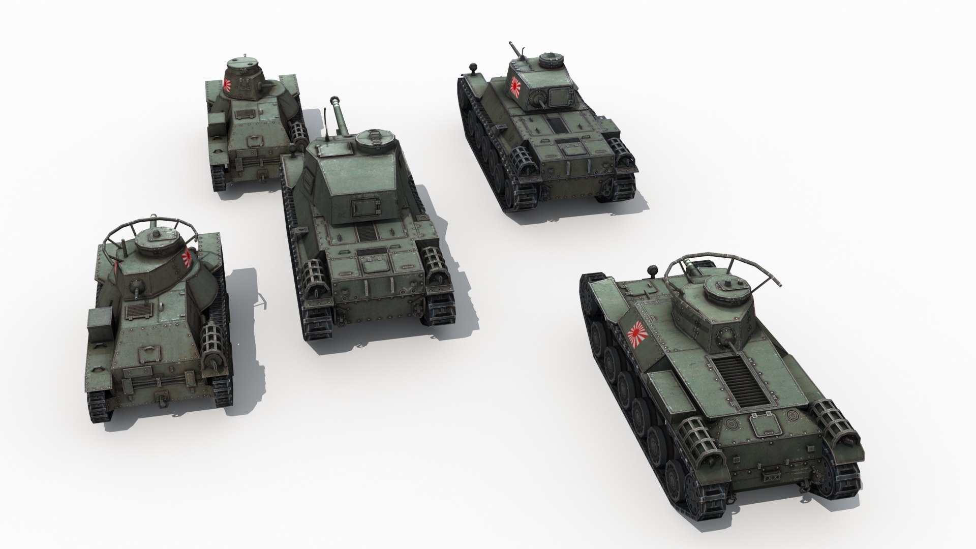 3D Japanese World War II Tanks 1 Model - TurboSquid 2123425