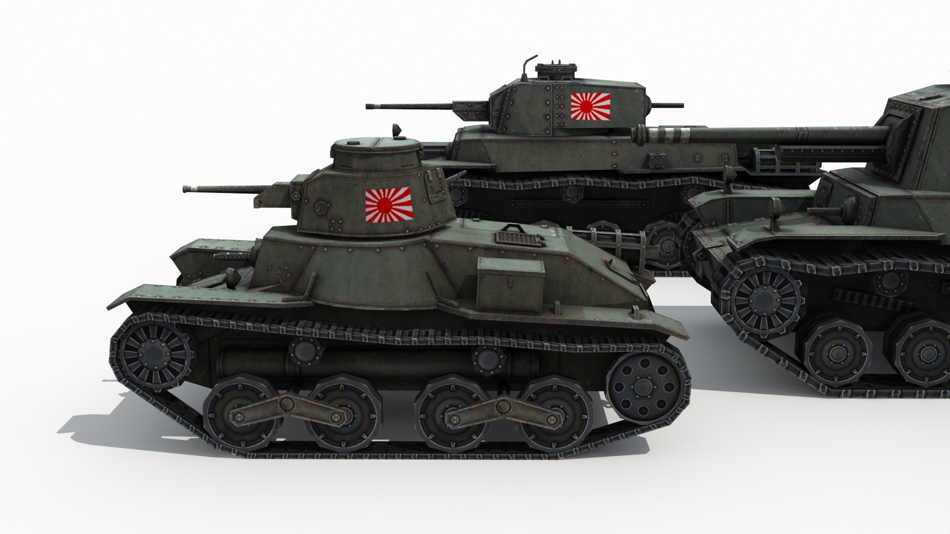 3D Japanese World War II Tanks 1 Model - TurboSquid 2123425