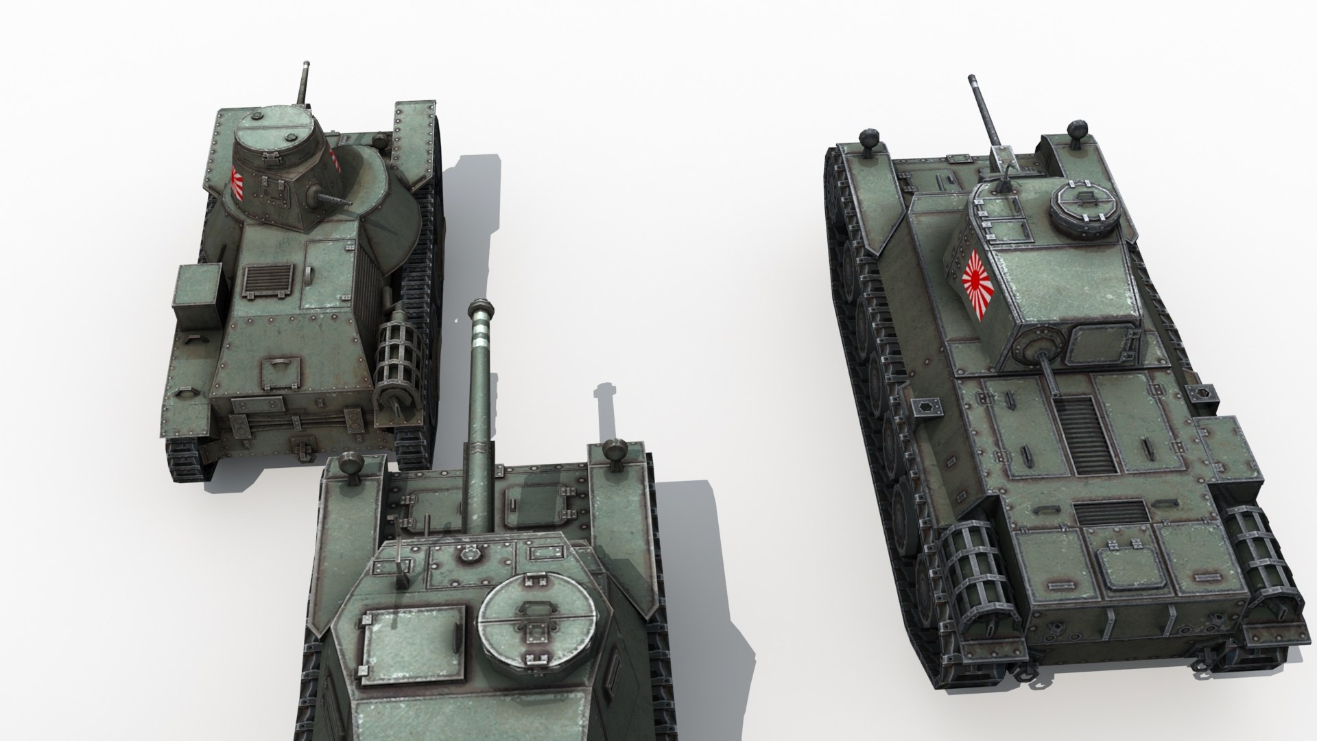 3D Japanese World War II Tanks 1 Model - TurboSquid 2123425