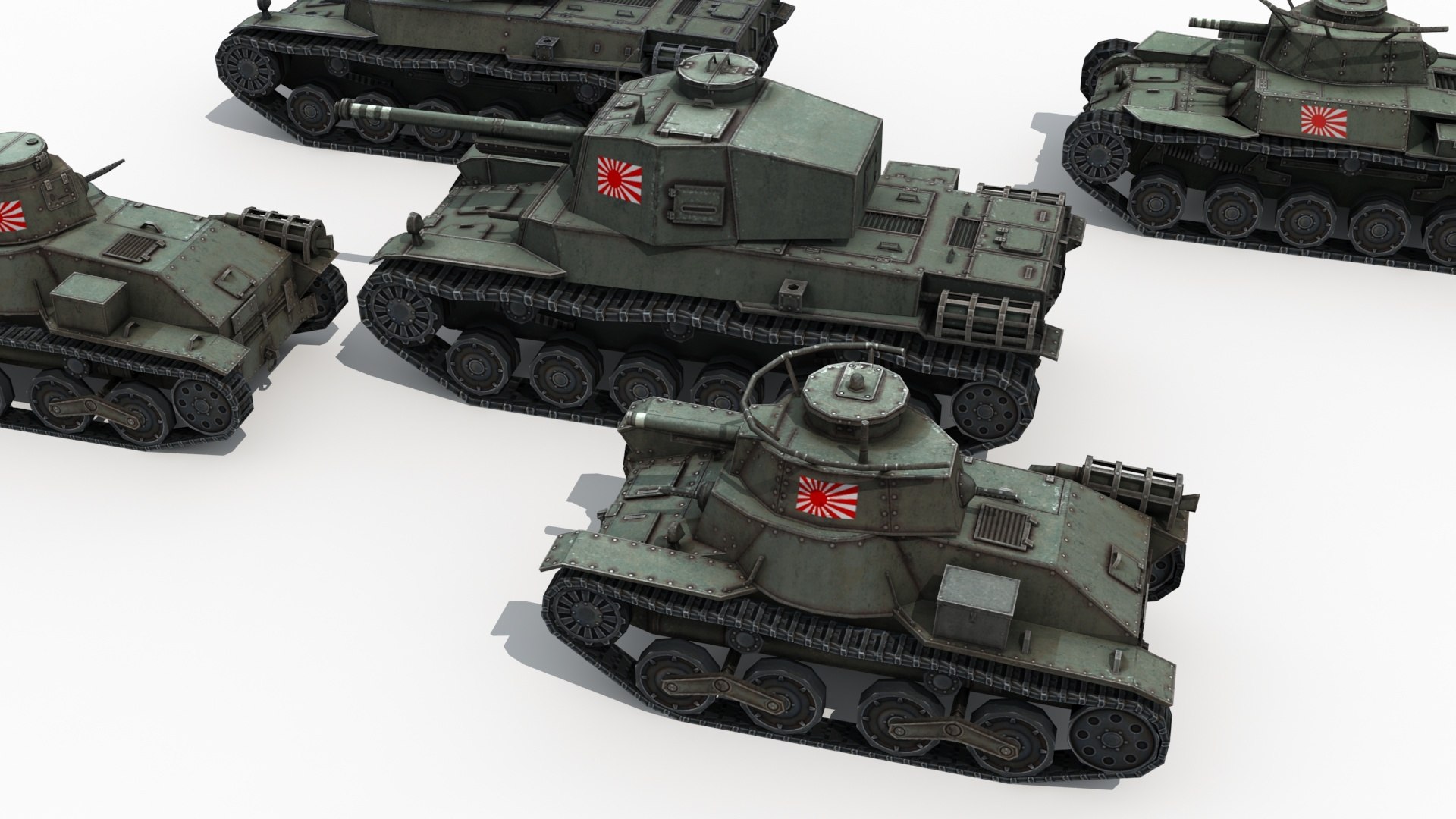 3D Japanese World War II Tanks 1 Model - TurboSquid 2123425