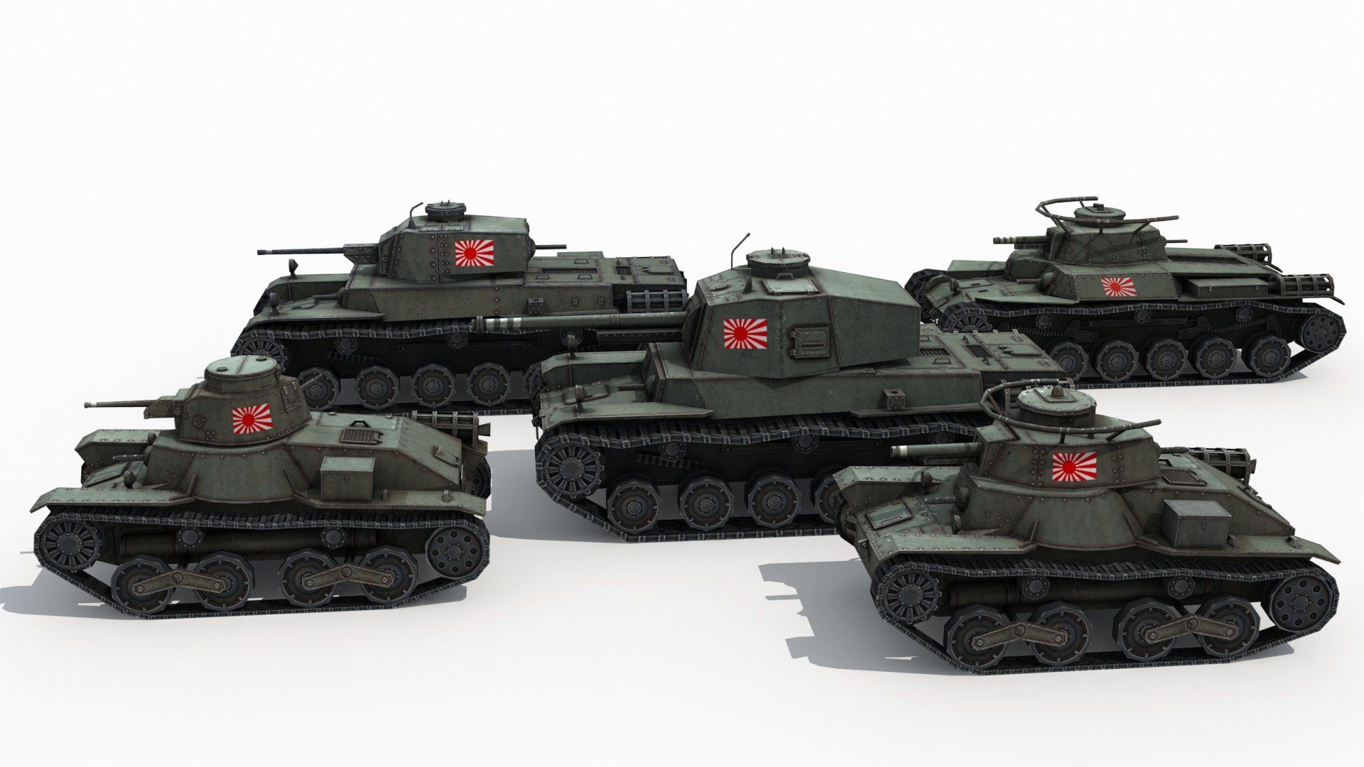 3D Japanese World War II Tanks 1 Model - TurboSquid 2123425