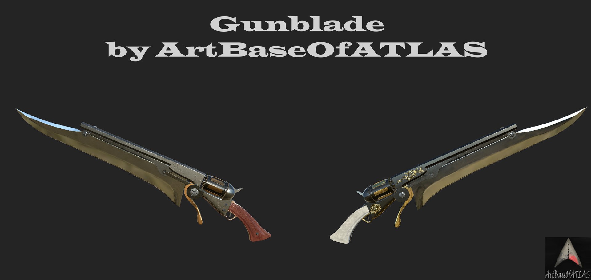 3D Gunblade Low-poly - TurboSquid 1790443