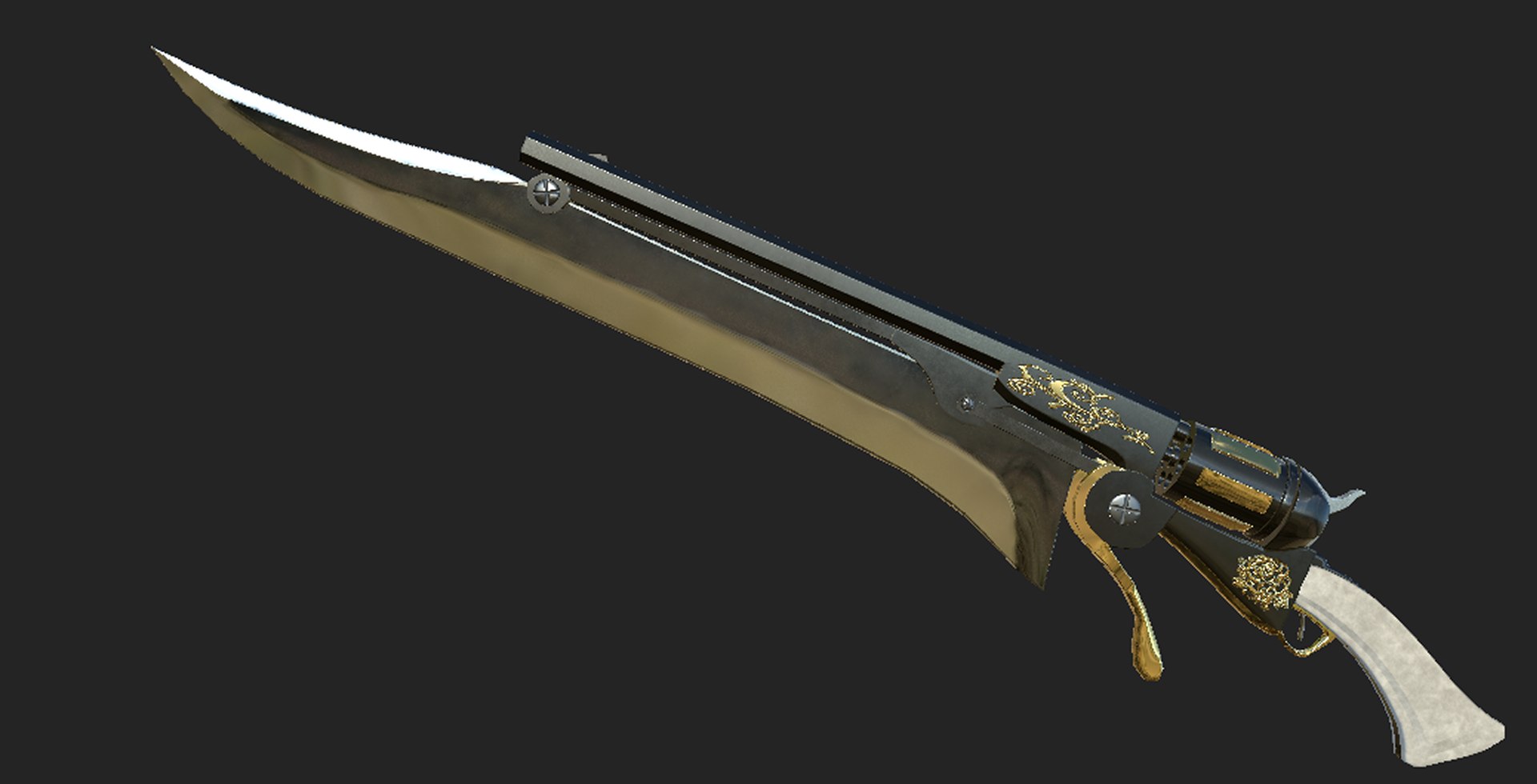 3D Gunblade Low-poly - TurboSquid 1790443